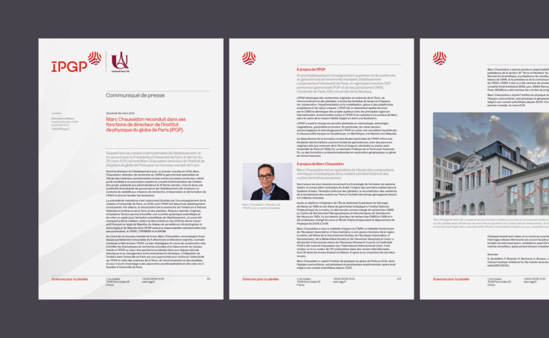 Institut de Physique du Globe de Paris - Visual identity
